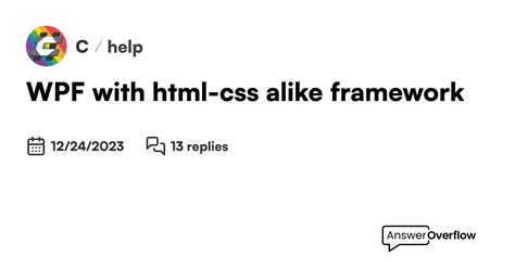 wpf with html css alike framework c