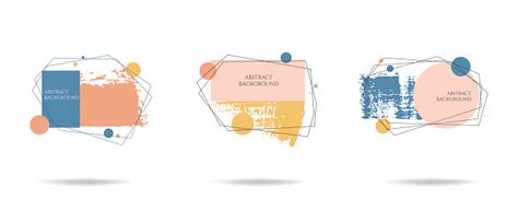 벡터 일러스트레이션 창조적 인 현대 미술 프레임 컬렉션 그런 지 브러쉬 스트로크 디자인 비즈니스 또는 기프트 카드 초대장 전단지