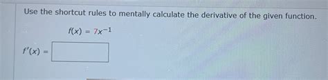 Solved Use The Shortcut Rules To Mentally Calculate The