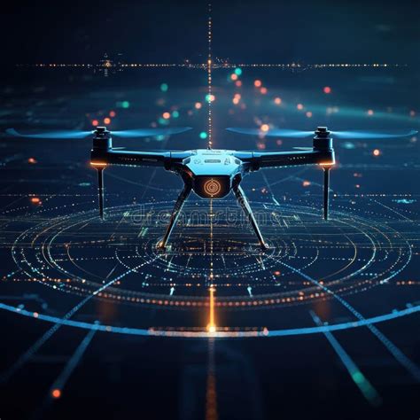 Futuristic Drone Showcasing Advanced Digital Targeting Interface For