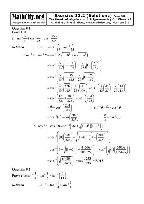 Ex 13 2 Fsc Part1 Ver3 1 Mathcity Merging Man And Maths Exercise 13 Solutions Page 400