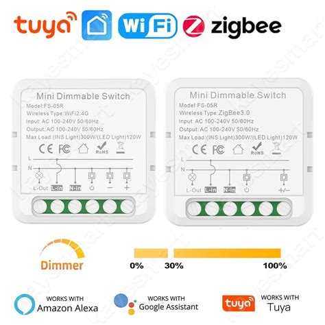 Tuya Wifi Zigbee Smart Dimmer Switch Module Home Light Bulb Dimmable Switch Timer App Remote