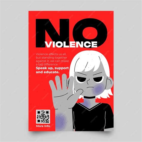 Premium Vector Flat Stop Violence Poster Template