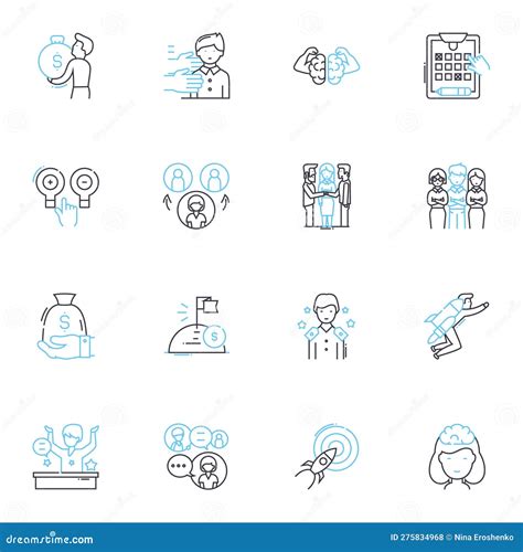 Social Interaction Linear Icons Set Communication Connection