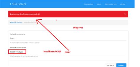 Add Link Network Server Error Setup And Configuration Chirpstack