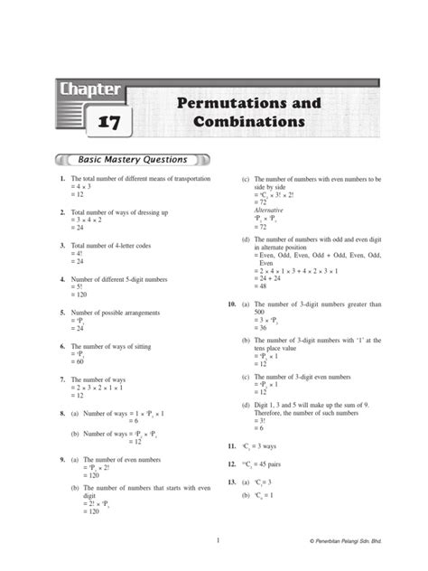 Permutations And Combinations Pdf Number Theory Teaching Mathematics