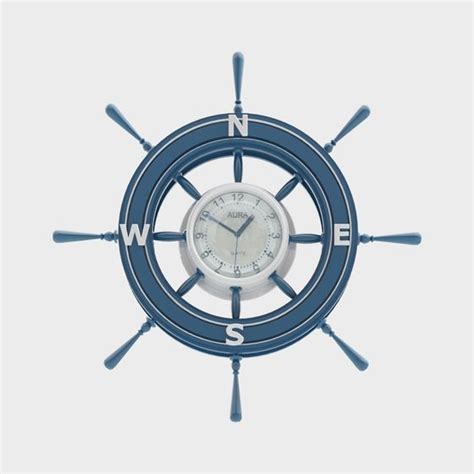 Nautical Compass Clock 3d Model Maritime Style
