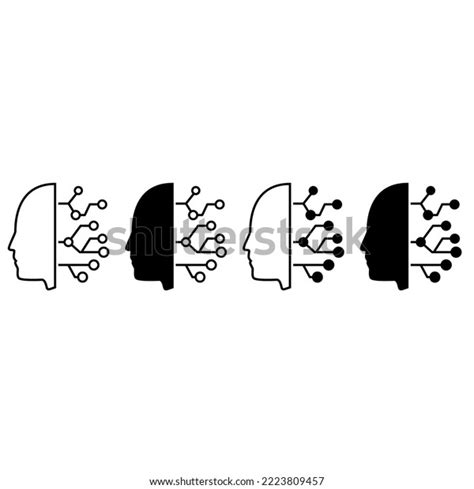 artificial intelligence icon vector set ai stock vector royalty free 2223809457 shutterstock
