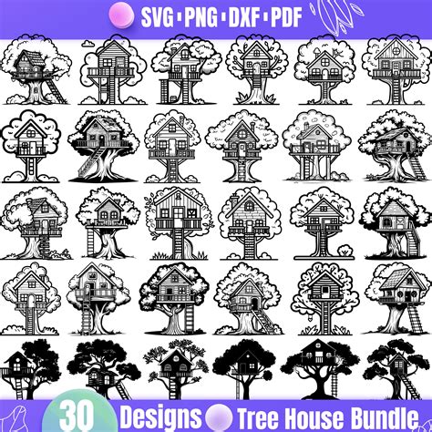 High Quality Tree House Svg Bundle Tree House Dxf Tree House Png