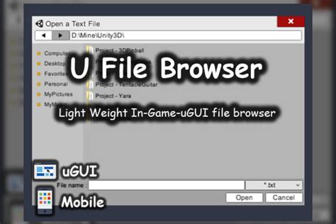 U File Browser Gui Tools Unity Asset Store