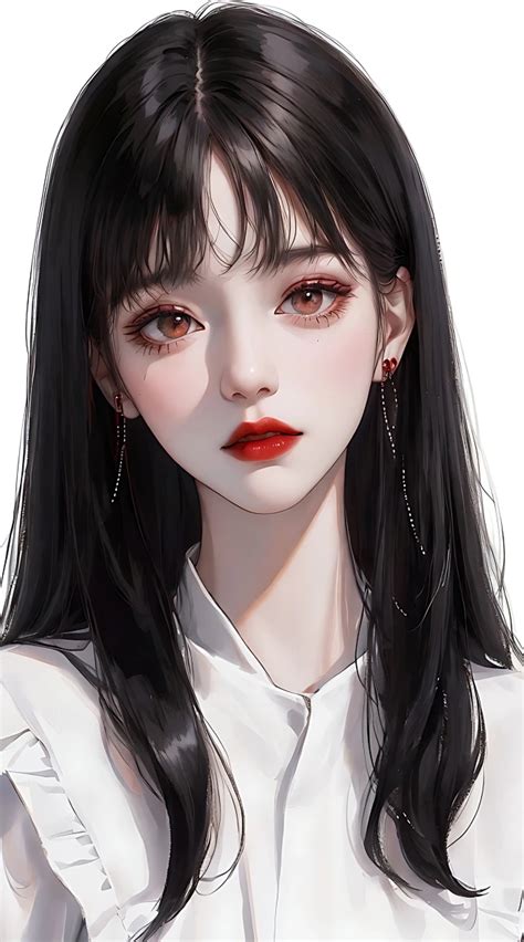 女孩插画 花瓣网