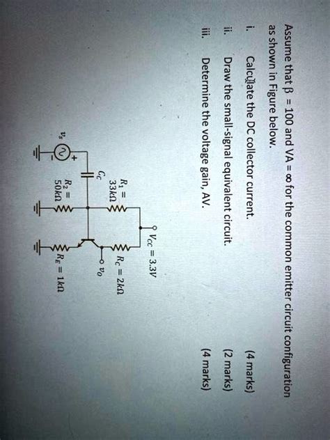 Solved I Calculate The Dc Collector Current As Shown In The Figure Below Determine The