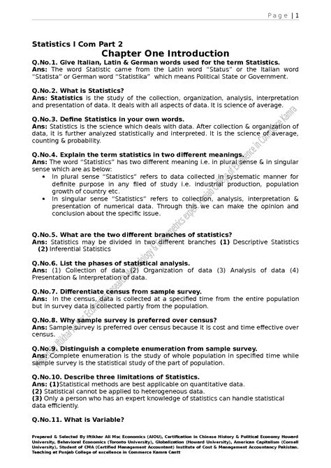 SOLUTION Statistics Questions And Answers Studypool