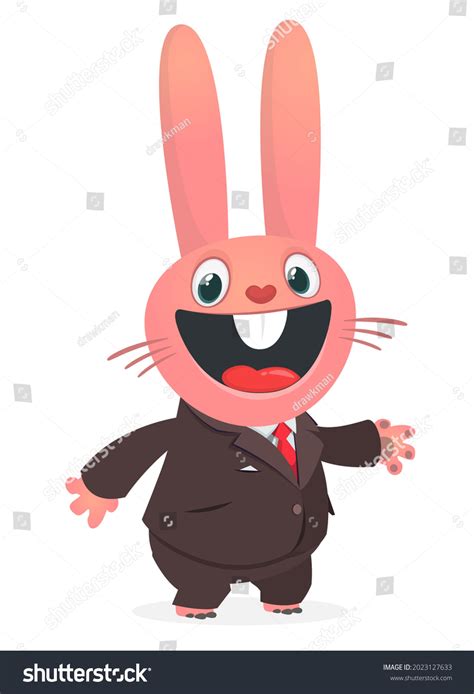 Cartoon Funny Smiling Bunny Rabbit Wearing Stock Vector Royalty Free