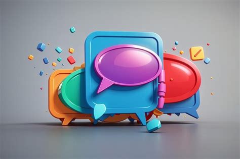 premium photo speech bubble 3d box chat button message talk balloon