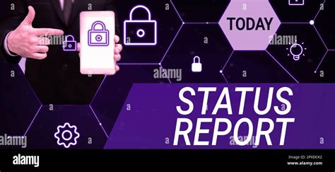 Sign Displaying Status Report Concept Meaning Update Summary Of Situations As Of A Period Of