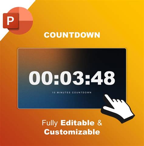 Editable Countdown Timer Powerpoint Customizable For Presentations Workshops And Meetings Etsy