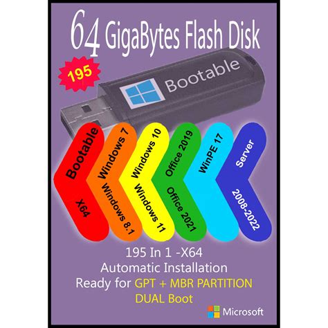 قیمت و مشخصات سیستم عامل Windows 7 8 1 10 11 Server X64 195 In 1 Office 2019 2021 Pro Plus