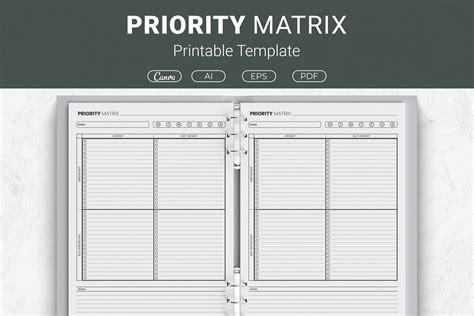 Priority Matrix Printable Template Graphic By Jundi · Creative Fabrica