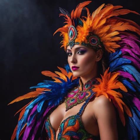 Premium Ai Image Studio Portrait Of A Sexy Female In A Colorful