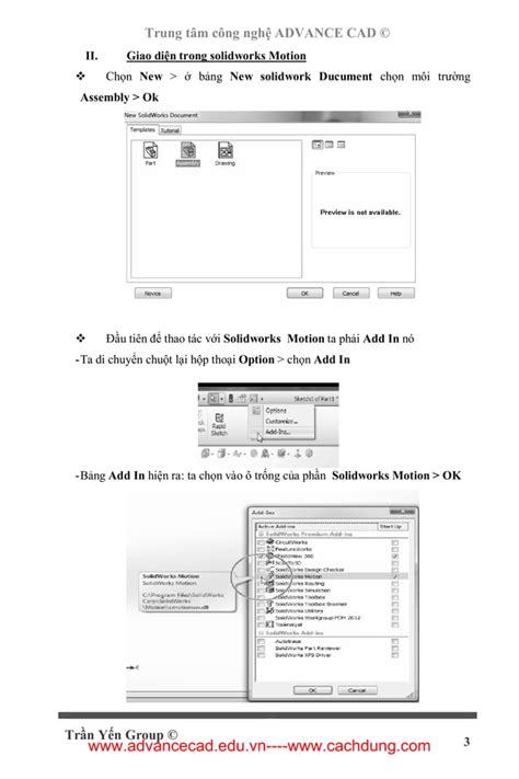 Mô phỏng chuyển động với Solidworks Motion demo PDF