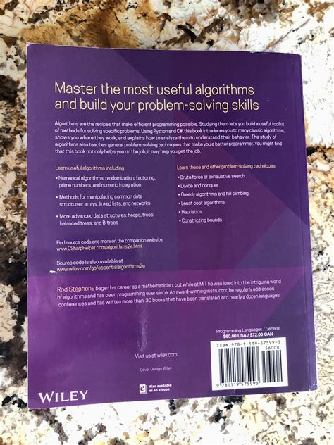 Essential Algorithms A Practical Approach To Computer Algorithms Using Python And C By Rod