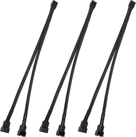 PWM 4 Pin Fan Splitter 1 To 2 Ancable 3 Pack PC PWM Fan Splitter PC Fan Power Extension Cable