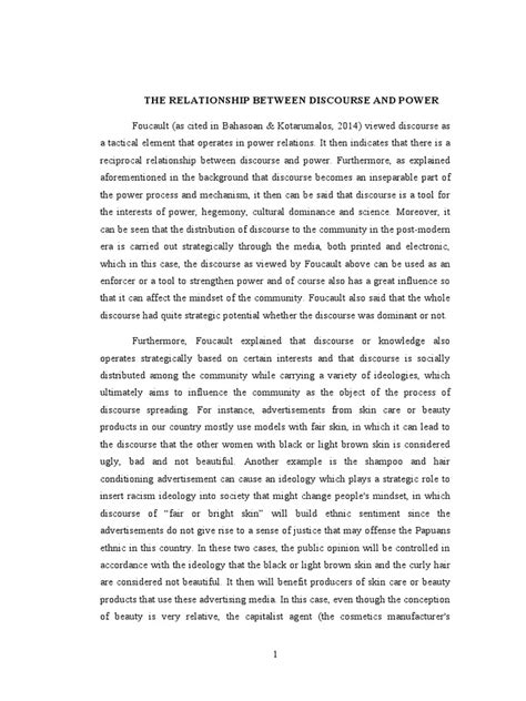 relationship between discourse and power pdf discourse power
