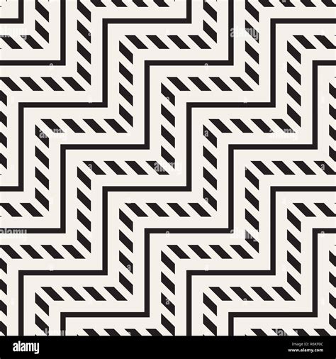 Vector Seamless Zigzag Line Pattern Abstract Stylish Geometric Background Repeating Lattice