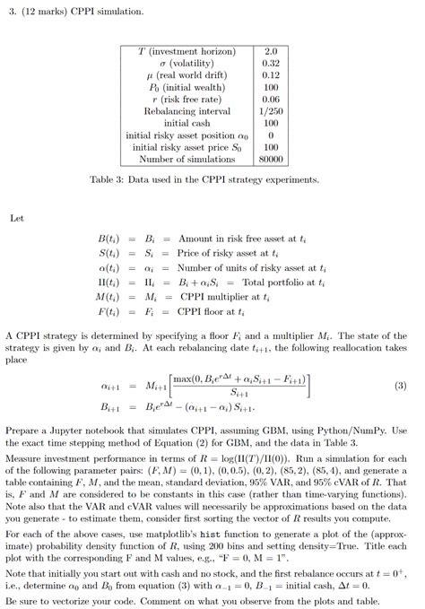 Solved 12 marks cppi Simulationtable 3 Data Used In Solved 12 marks cppi Simulationtable 3 Data Used In