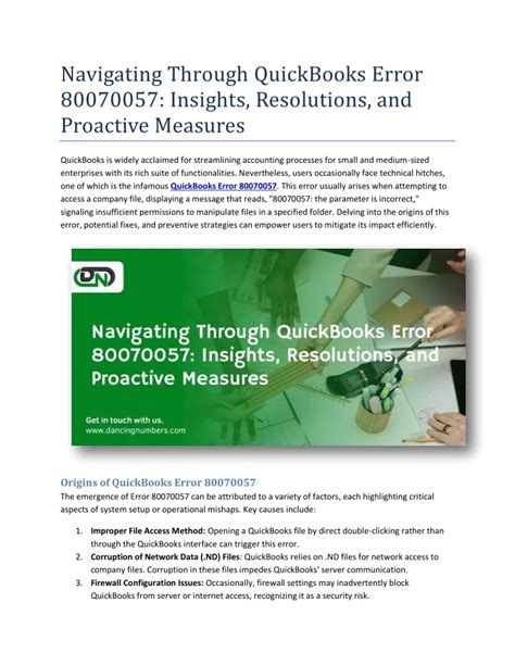 Ppt Navigating Through Quickbooks Error 80070057 Insights