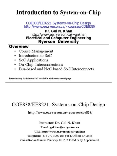 Introduction To System On Chip Pdf System On A Chip Multi Core Processor