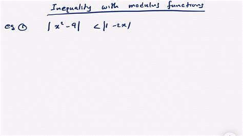 Inequality With Modulus YouTube