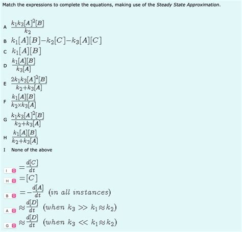 Solved Chemical Kinetics Steady State Approximation