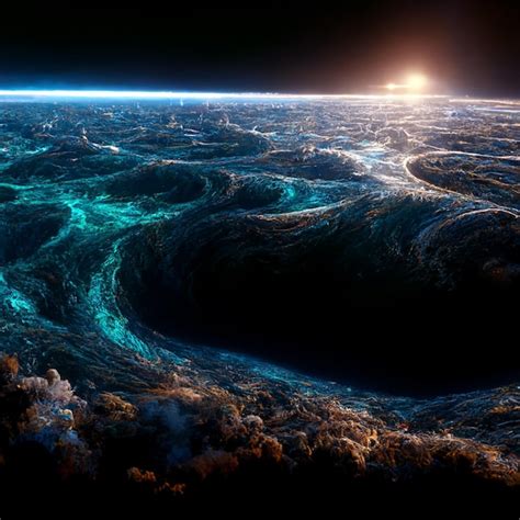 Premium AI Image | Arafed view of a large ocean with a hole in the middle generative ai