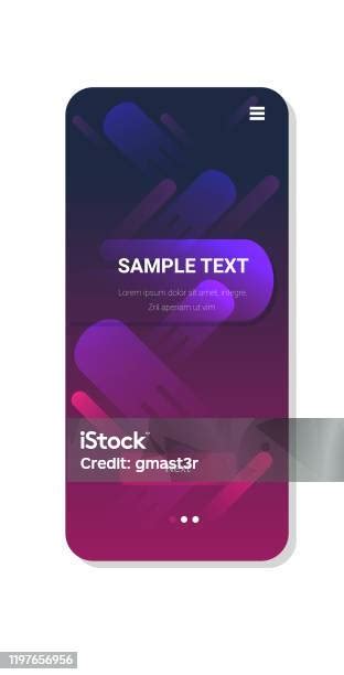Dynamical 네온 양식 추상 배경 그라데이션 배너 유체 색상 템플릿 현대 그래픽 요소 스마트 폰 화면 온라인 모바일 앱 복사 공간 수직 3차원 형태에 대한 스톡 벡터