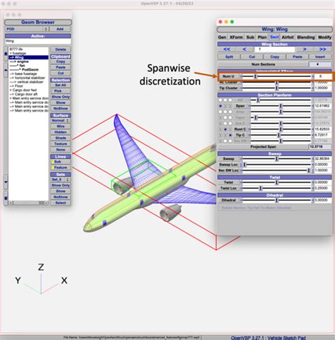 OpenVSP Generated Mesh Example OpenAeroStruct Documentation
