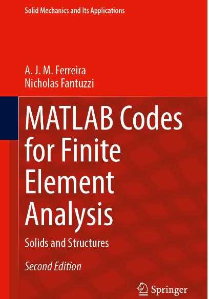 Just Published Matlab Codes For Springer Engineering