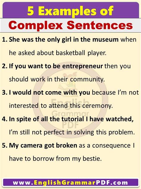 Complex Sentence Examples