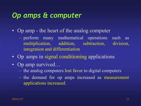Lesson 4 Operational Amplifiers Lecture 2ppt