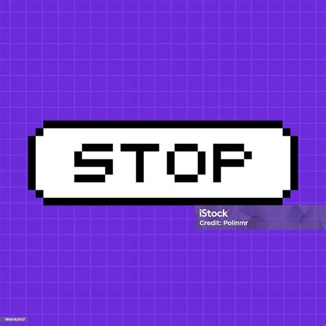 Pixel Inscription Stop Stock Illustration Download Image Now 1990 1999 Abstract Art Istock
