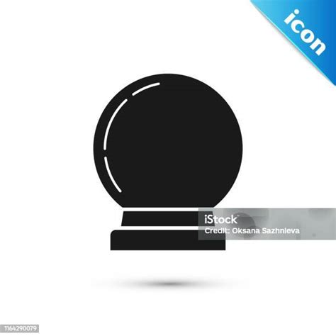 흰색 배경에 격리 된 검은 매직 볼 아이콘입니다 크리스탈 볼 벡터 일러스트레이션 0명에 대한 스톡 벡터 아트 및 기타 이미지 0명 겨울 계절 Istock