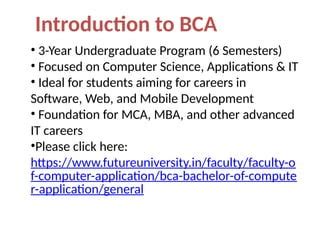 Bachelor Of Computer Application Program PPT