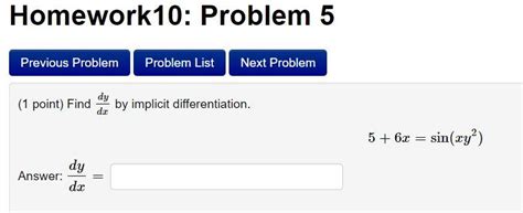 solved homework 10 problem 5 previous problem problem list