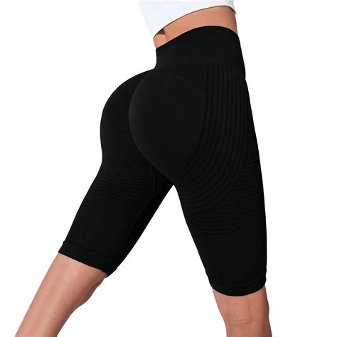 Bodoao Womens Hiking Long Shorts Knee Length Biker Shorts High Waist