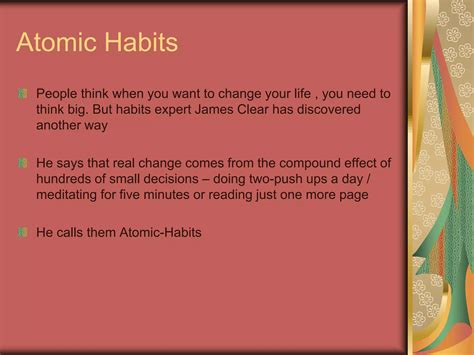 Atomic Habits Book Summary PPTX