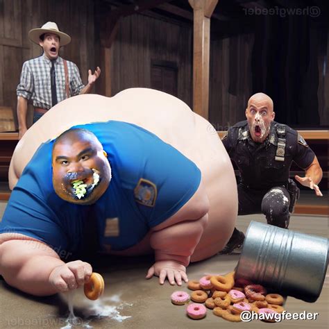 Burp Pig Cop In Barn Eats Donuts