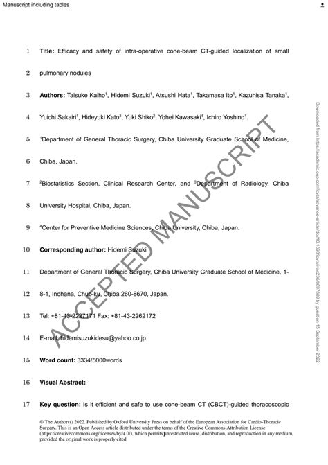 Pdf Efficacy And Safety Of Intra Operative Cone Beam Ct Guided Localization Of Small Pulmonary