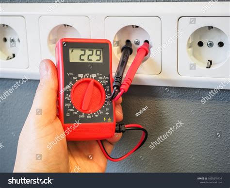 Measuring Electricity Socket Using Multimeter Hand Stock Photo Shutterstock
