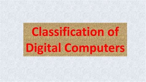 Classification Of Computers Minicomputers Microcomputers Ppt